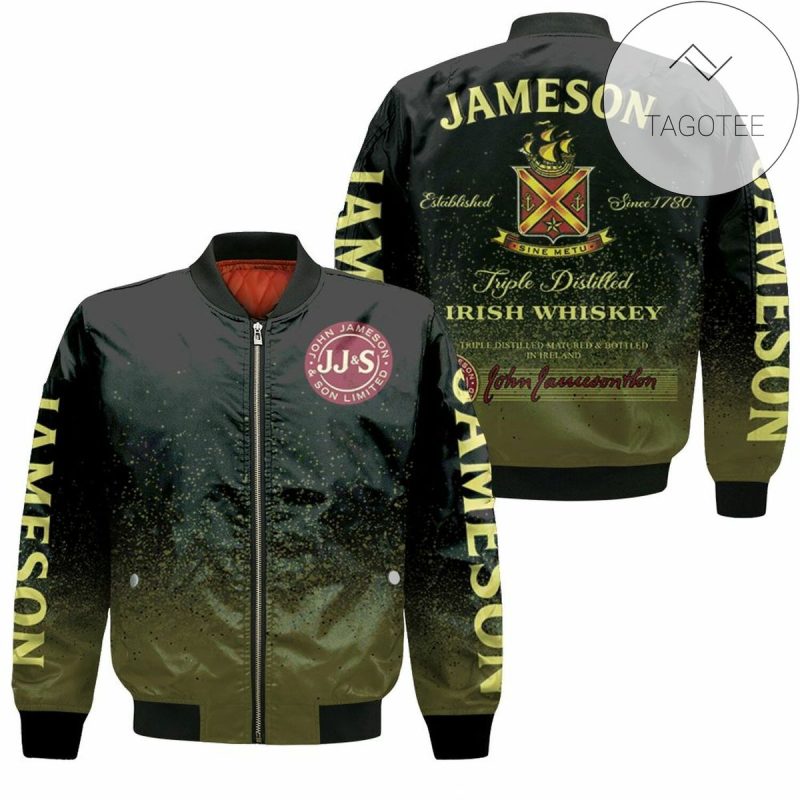 Jameson Irish Whiskey Triple Distilled Logo Bomber Jacket