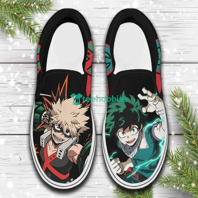 MY HERO ACADEMIA Katsuki Bakugo Black Slip On Shoes