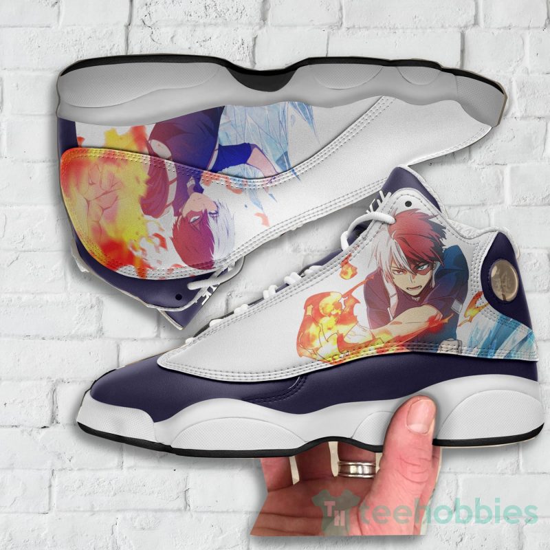 MY HERO ACADEMIA Shoto Todoroki White Blue Air Jordan 13 Shoes