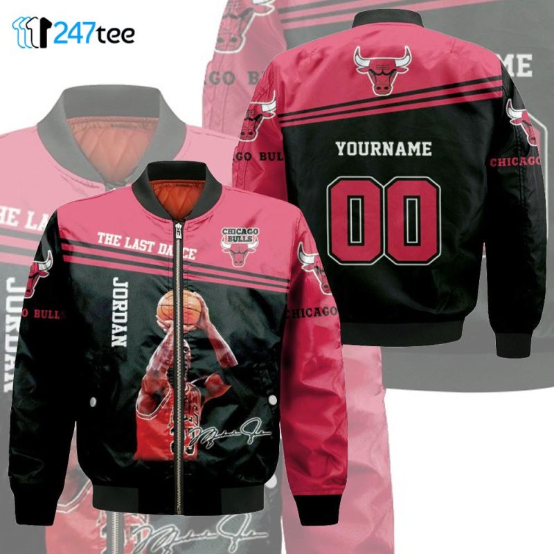 NBA Chicago Bulls Custom Name Number Michael Jordan Signed Bomber Jacket