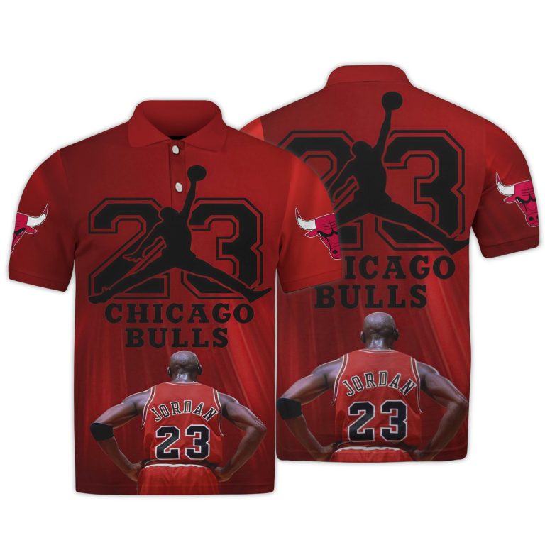 NBA Chicago Bulls Michael Jordan Red Polo Shirt