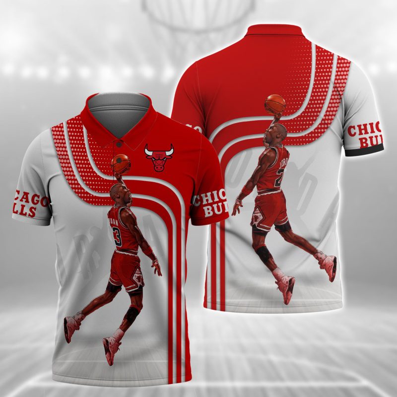 NBA Chicago Bulls Michael Jordan Style Polo Shirt