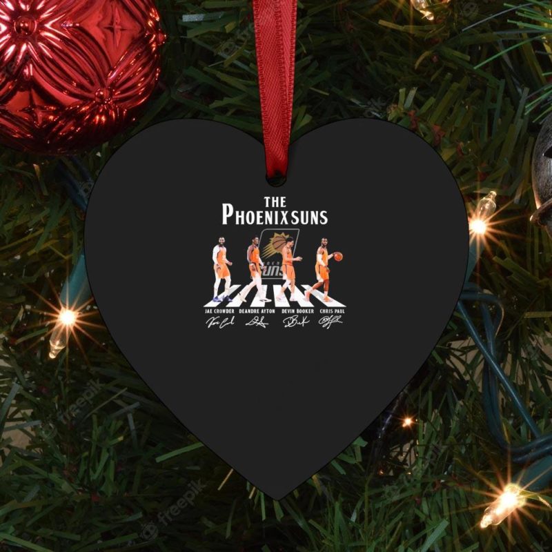 NBA Phoenix Suns 4 Players Signature Heart Shaped Ornament