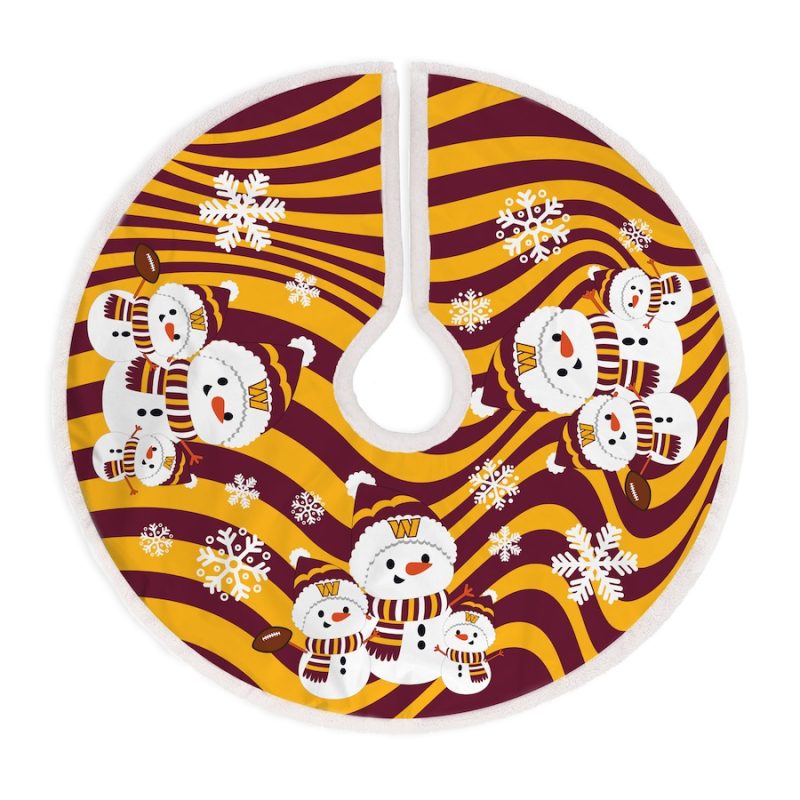 NFL Washington Commanders Snowman Sherpa Christmas Tree Skirt