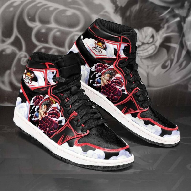 ONE PIECE Monkey D Luffy Black Air Jordan 1 High Sneakers