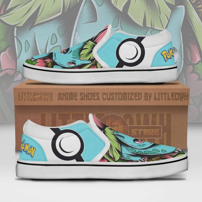 POKEMON Bulbasaur Anime Slip On Shoes