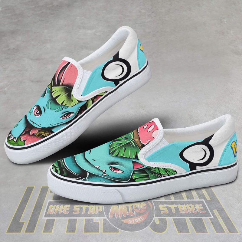 POKEMON Bulbasaur Anime Slip On Shoes