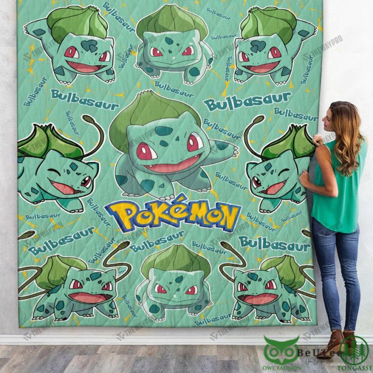 POKEMON Bulbasaur Character Quilt Blanket