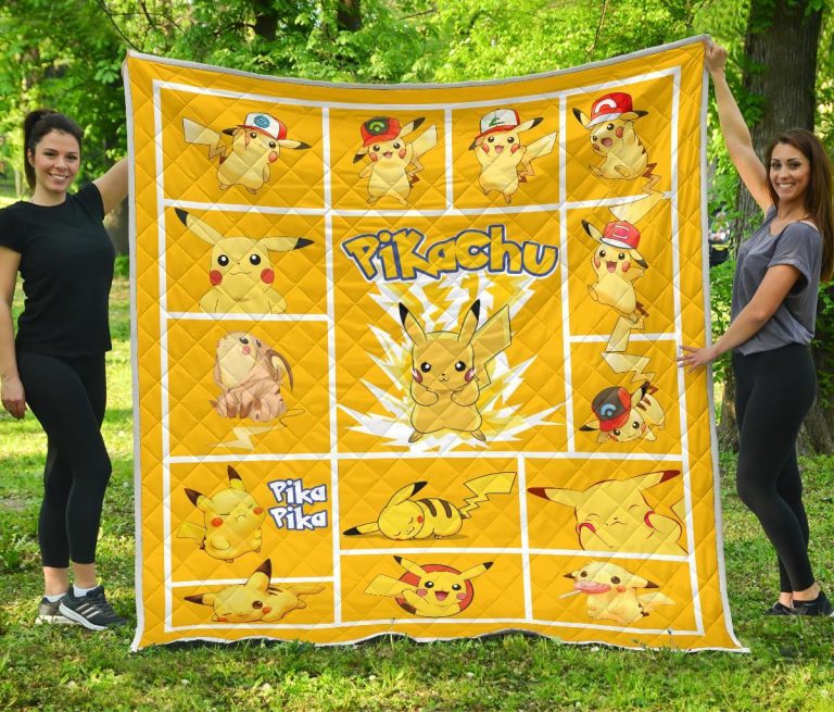 POKEMON Pikachu Yellow Quilt Blanket