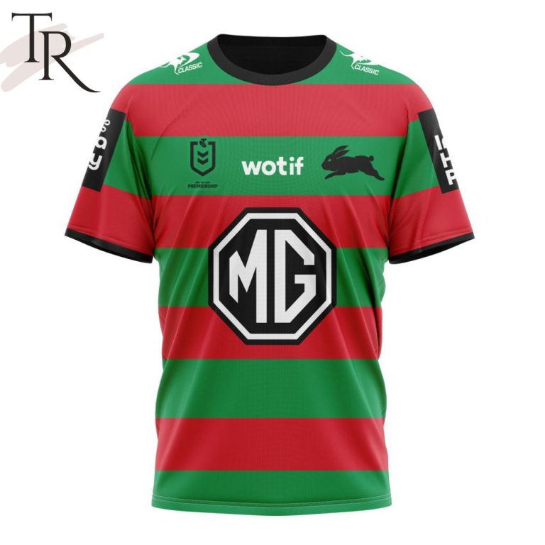 NRL South Sydney Rabbitohs Custom Name Number 2024 Home Jersey T-Shirt
