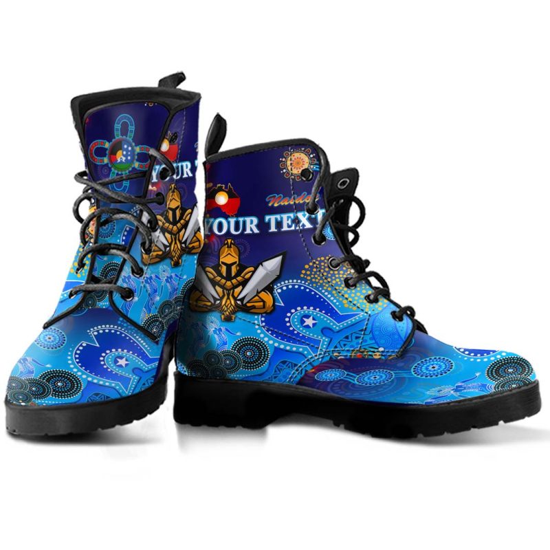 NRL Gold Coast Titans Custom Text NAIDOC Leather Boots