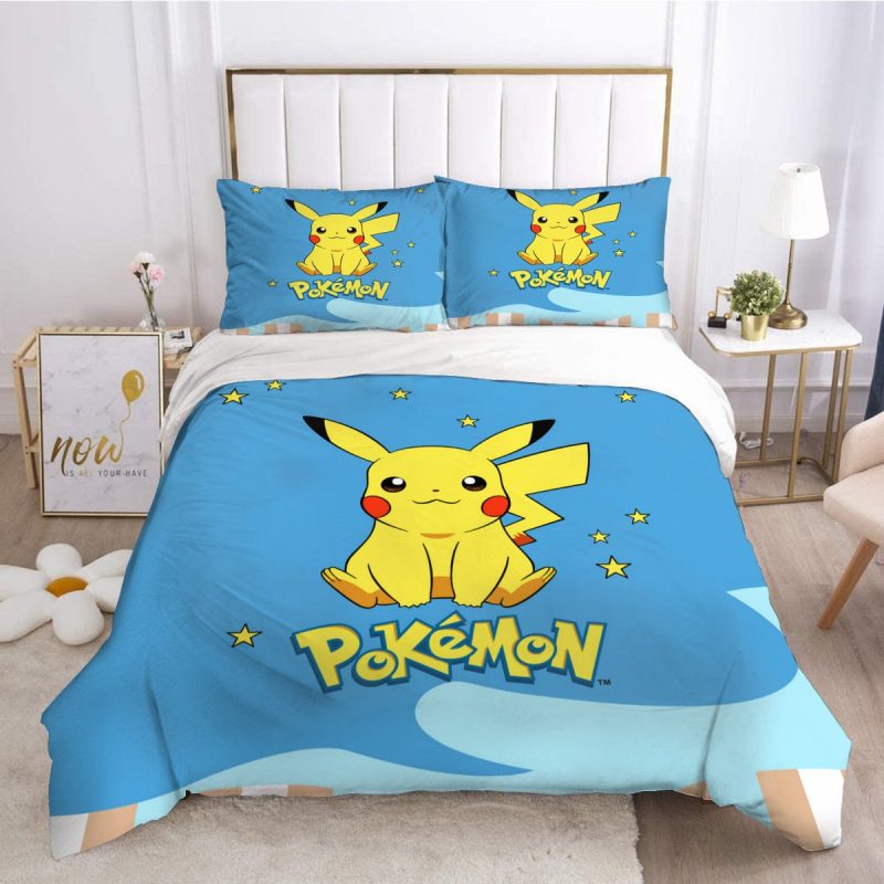 POKEMON Pikachu Blue Bedding Set