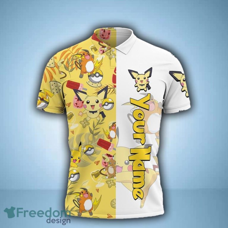 POKEMON Pikachu Custom Name Polo Shirt
