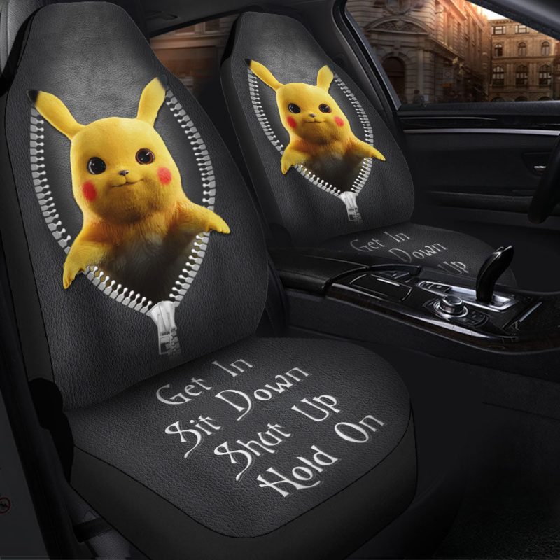 POKEMON Pikachu Get In Sit Down Car Seat Covers