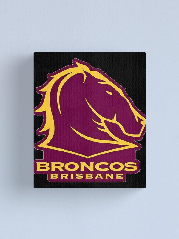 NRL Brisbane Broncos Black Portrait Canvas