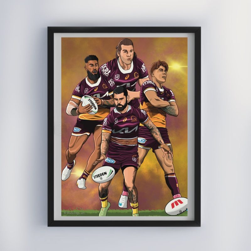 NRL Brisbane Broncos Portrait Canvas