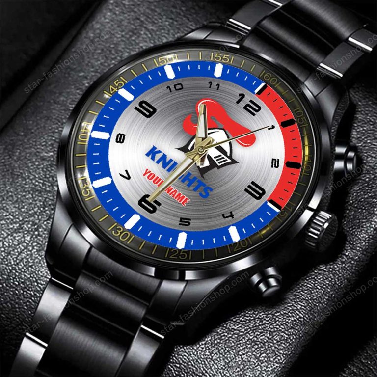 NRL Newcastle Knights Custom Name Steel Watch