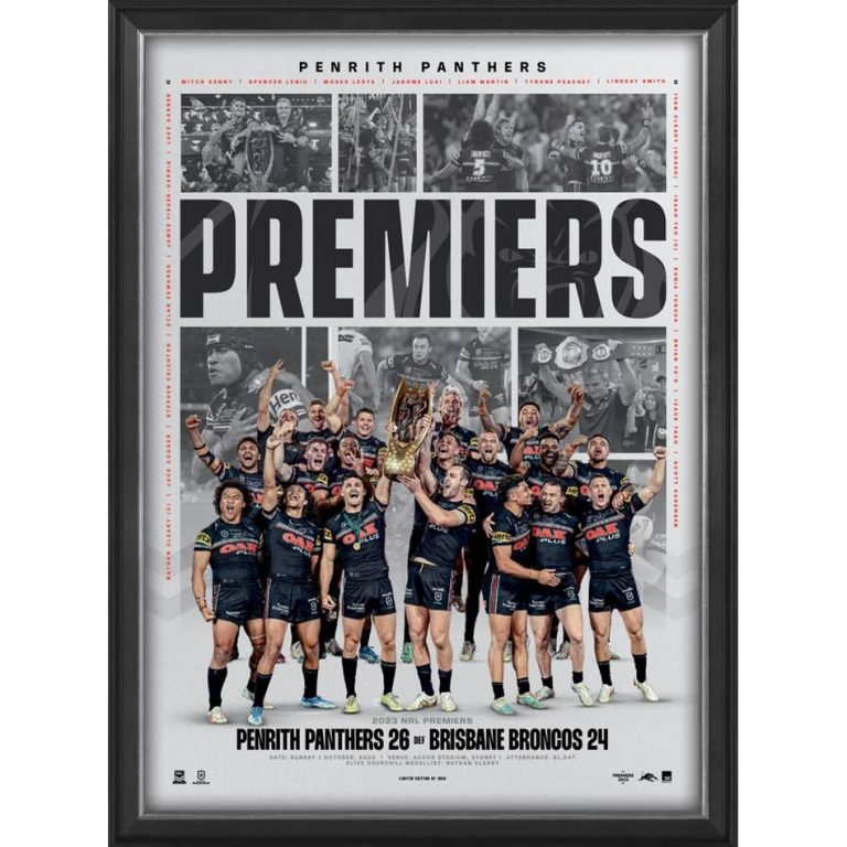 NRL Penrith Panthers 2023 Premiers Portrait Canvas