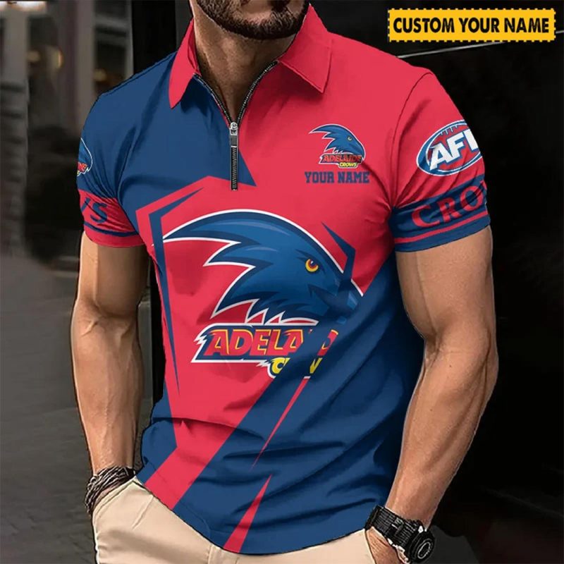 Adelaide Crows Custom Name Special Edition Zipper Polo Shirt